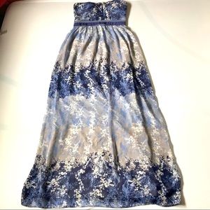 Minuet Petite | Dresses | Blue Moonscape Melodies Maxi Dress Sz S ...